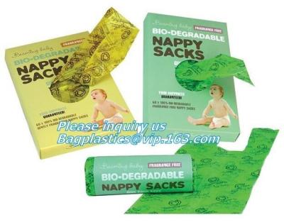 China Compostable Scented Nappy Bags 100% Biodegradable Corn Starch Disposable Bin Bags in Multiple Colors for sale