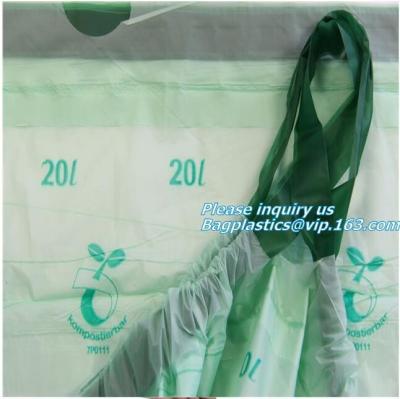 China biodegradable compostable eco friendly orn starch dry cleaning laundry bag, biodegradable plastic drawstring laundry bag for sale
