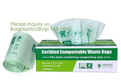China Custom Printed Biodegradable Compostable Garbage Bags 100% Corn Starch 30L Hospital Medical Waste Bags for sale