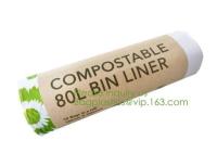 China Eco Friendly Compostable Garbage Bags with Drawstring 100 Percent Biodegradable Cornstarch 13 Gallon for sale