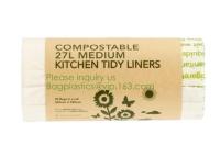 China Eco Friendly Compostable Garbage Bags with Drawstring 100 Percent Biodegradable Cornstarch 13 Gallon for sale