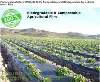 China EN13432 Certified 100% Compostable Biodegradable Agricultural Mulch Film Starch Based Plant Wrap 1m x 200m for sale