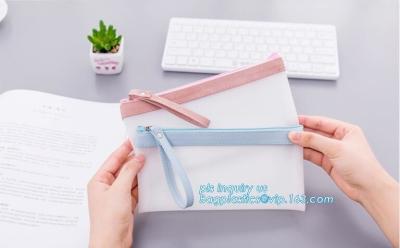 China TPU Plastic Pencil Case with Handle Creative Kids School Pencil Bag 20x8x5cm Stationery Set for sale