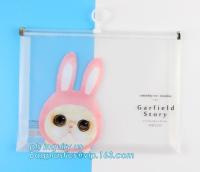 China PVC Slider Zipper Lock Bag Frosted Transparent Packaging Pencil Case 0.2mm Thick for sale