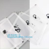China Office Stationery Mesh Bags with Slider Zipper 8x10 cm Clear PVC Packaging for sale