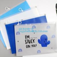China Office Stationery Mesh Bags with Slider Zipper 8x10 cm Clear PVC Packaging for sale