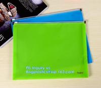 China A4 A5 PU Document Bag with Zipper Waterproof Fiber Mesh File Folder Pouch for Office School for sale