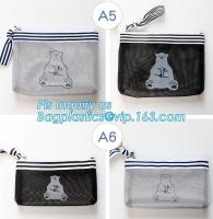 China PVC Mesh Zipper File Bag A4 A5 B5 Size Transparent Document Folder for Office for sale