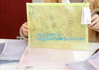 China Custom PVC Mesh Zippered Document Bag A4 A5 A3 with Logo Printed for Office File Storage for sale