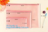 China Eco-Friendly PVC A4 Mesh Zipper Bag File Organizer Nylon Mesh Document Case 240x330mm for sale