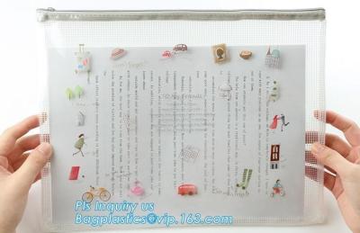 China Custom PVC Document Bag with Zipper Storage Holder for Papers Stationery Gift 12x9 inch for sale