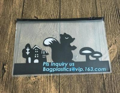 China Clear PVC Slider Zipper Bag 0.2mm Thick for Cosmetic Stationery Packaging for sale