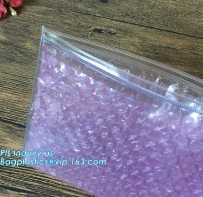 China Flat Bottom Aluminum Foil Bubble Bag with Ziplock and Tin Tie Shockproof Packaging 100pcs for sale