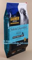 China Custom Printed Resealable Flat Bottom Pet Food Packaging Bags with Slider Zipper 1200mm Width for sale