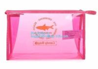 China PVC Heat Sealed Stand Up Cosmetic Pouch with Slider Zipper Closure 5000 PCS MOQ for sale