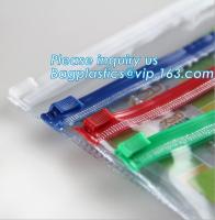 China Custom PVC Slider Zipper Storage Bags with Reclosable Seal for Pencil Cosmetic Organizer for sale