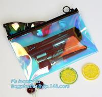 China Custom PVC Slider Zipper Storage Bags with Reclosable Seal for Pencil Cosmetic Organizer for sale