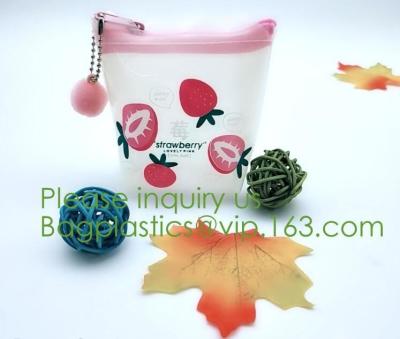 China Transparent PVC Zipper Lock Pouch Bag with Slider Seal Custom Sizes Available in Pink White Black for sale