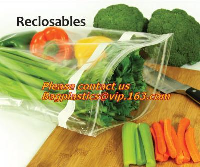China Clear Reclosable Zip Lock Poly Bags 0.03mm for Food Vegetable Storage Airtight for sale