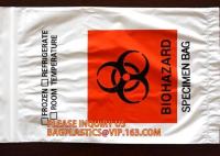 China Biohazard Specimen Zipper Bag Customized 2 Mil LDPE Reclosable Plastic Storage Bags for Laboratory Test for sale
