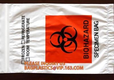 China Biohazard Specimen Zipper Bag Customized 2 Mil LDPE Reclosable Plastic Storage Bags for Laboratory Test for sale