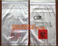 China Biohazard Specimen Zipper Bag Customized 2 Mil LDPE Reclosable Plastic Storage Bags for Laboratory Test for sale
