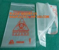 China Printed PE Biohazard Zipper Specimen Bags 2 Mil Thick Zip Top Medical Waste Bags for sale