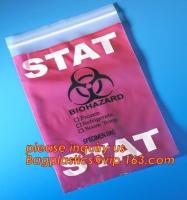 China Custom Biohazard Specimen Bags Medical Waste Disposal 2 Mil LDPE Red Line Reclosable Poly Bags for sale