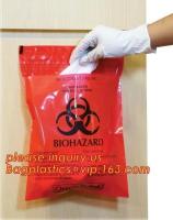 China Custom Biohazard Specimen Bags Medical Waste Disposal 2 Mil LDPE Red Line Reclosable Poly Bags for sale