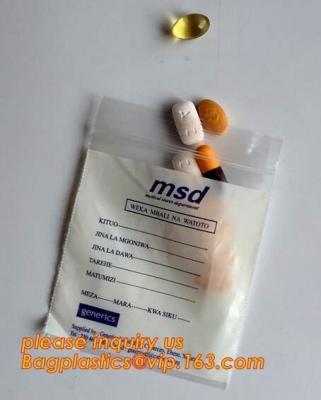 China FDA LDPE Biohazard Medicine Ziplock Bags 100 Million Capacity Custom Sizes for sale