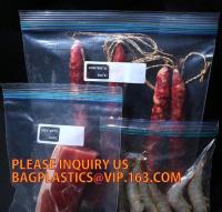 China FDA Compliant Clear Reclosable Poly Bags with Red Line Zipper 2 Mil Thick LDPE Resealable Packaging for sale
