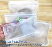 China PEVA Reusable Food Storage Zip Lock Bag Airtight Leakproof Freezer Safe 500 Pcs for sale