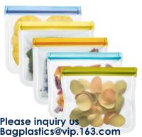 China Reusable PEVA Standing Food Storage Bag 20x6.3x14cm FDA Leakproof Zip Lock for sale