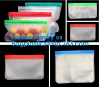 China Reusable PEVA Standing Food Storage Bag 20x6.3x14cm FDA Leakproof Zip Lock for sale