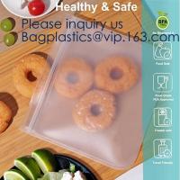China Customizable PEVA Reusable Zipper Food Storage Bags 0.2mm Thickness Leakproof Eco Friendly for sale
