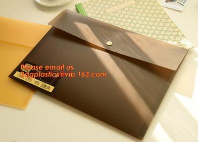 China PP Polypropylene Translucent Document File Folder Bag with Button Closure A4 Size for sale