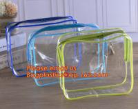China Eco-Friendly Clear PVC Cosmetic Travel Bag with Zipper A4 Size for Women for sale