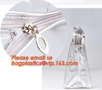 China Clear PVC Pencil Case 6 Compartment Transparent School Stationery Storage Bag A4 Size for sale