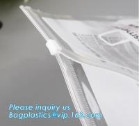 China A4 PVC Waterproof Zippered Document Bag with Mesh Pocket for Stationery Organization for sale