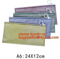 China PVC Pencil Case Stationery Storage Organizer Bag with Zipper 20x8cm for School Office for sale