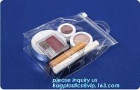 China Biodegradable Custom Printed Clear PVC Cosmetic Stand Up Pouch with Ziplock 5000pcs MOQ for sale