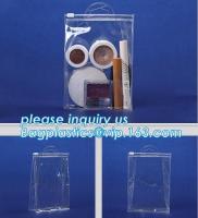 China Biodegradable Custom Printed Clear PVC Cosmetic Stand Up Pouch with Ziplock 5000pcs MOQ for sale