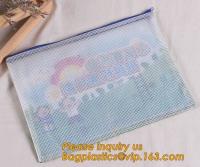 China PVC A4 Document File Bag with Zipper Folder for Office School Stationery Supplies for sale