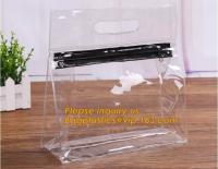 China Eco PVC Waterproof Document Bag with Zipper 30x28cm 0.25mm Custom Print for sale