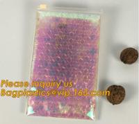 China Transparent Slider Zipper Bubble Bag Reusable PE Wine Bottle Protector Pouch 4x8 Inch for sale