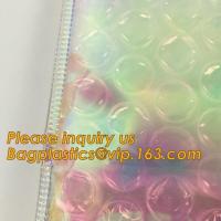 China Transparent Slider Zipper Bubble Bag Reusable PE Wine Bottle Protector Pouch 4x8 Inch for sale
