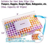China Custom EVA Wet Wipes Packaging Bag 13x25+4cm with Zipper and Handle for sale