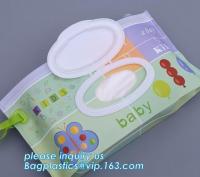 China Eco Biodegradable Reusable EVA Wet Wipes Bag 13x25cm with Zip Top and UV CMYK Printing for sale