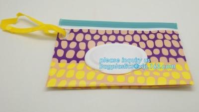 China Custom EVA Wet Wipe Pouch 13x25cm Reusable Zipper Baby Tissue Bag with Handle for sale
