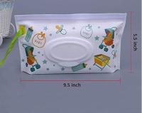 China Custom EVA Wet Wipe Pouch 13x25cm Reusable Zipper Baby Tissue Bag with Handle for sale